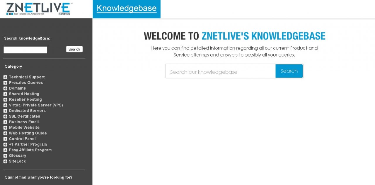 Web Hosting Knowledgebase by ZNetLive