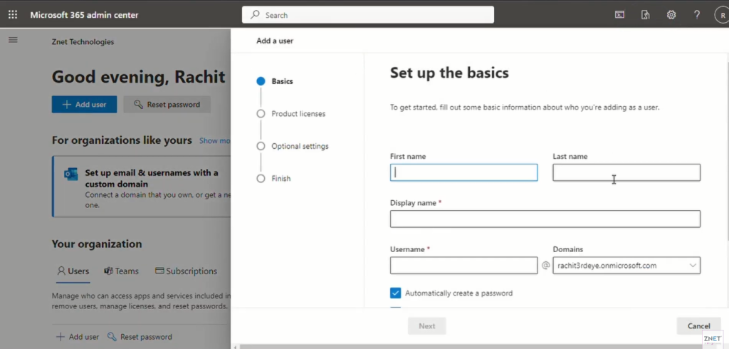How to assign Microsoft 365 license in the admin panel