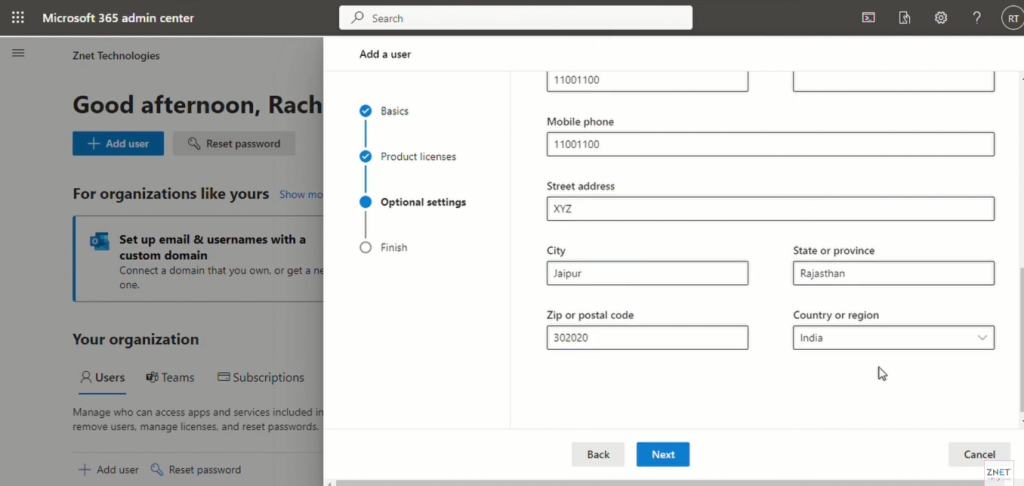 How to assign Microsoft 365 license in the admin panel